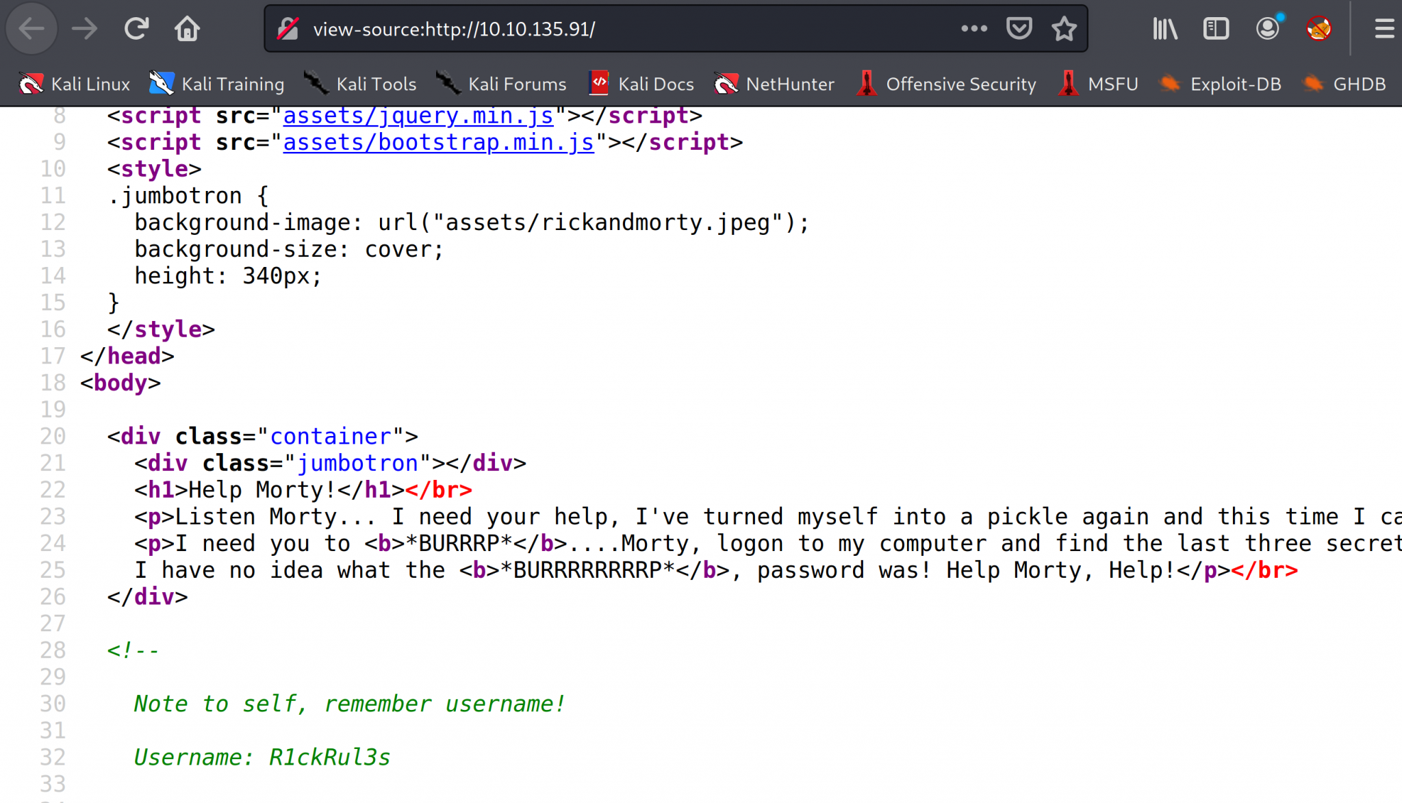 Pickle Rick – a tryhackme.com writeup – cybersecbits