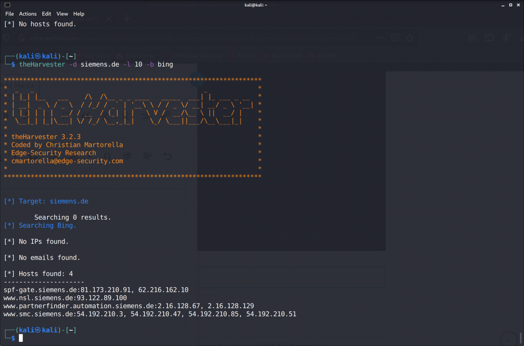 theHarvester – looking for all there is – cybersecbits