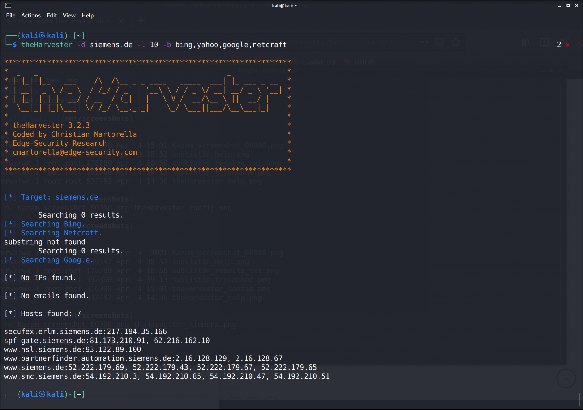 theHarvester – looking for all there is – cybersecbits